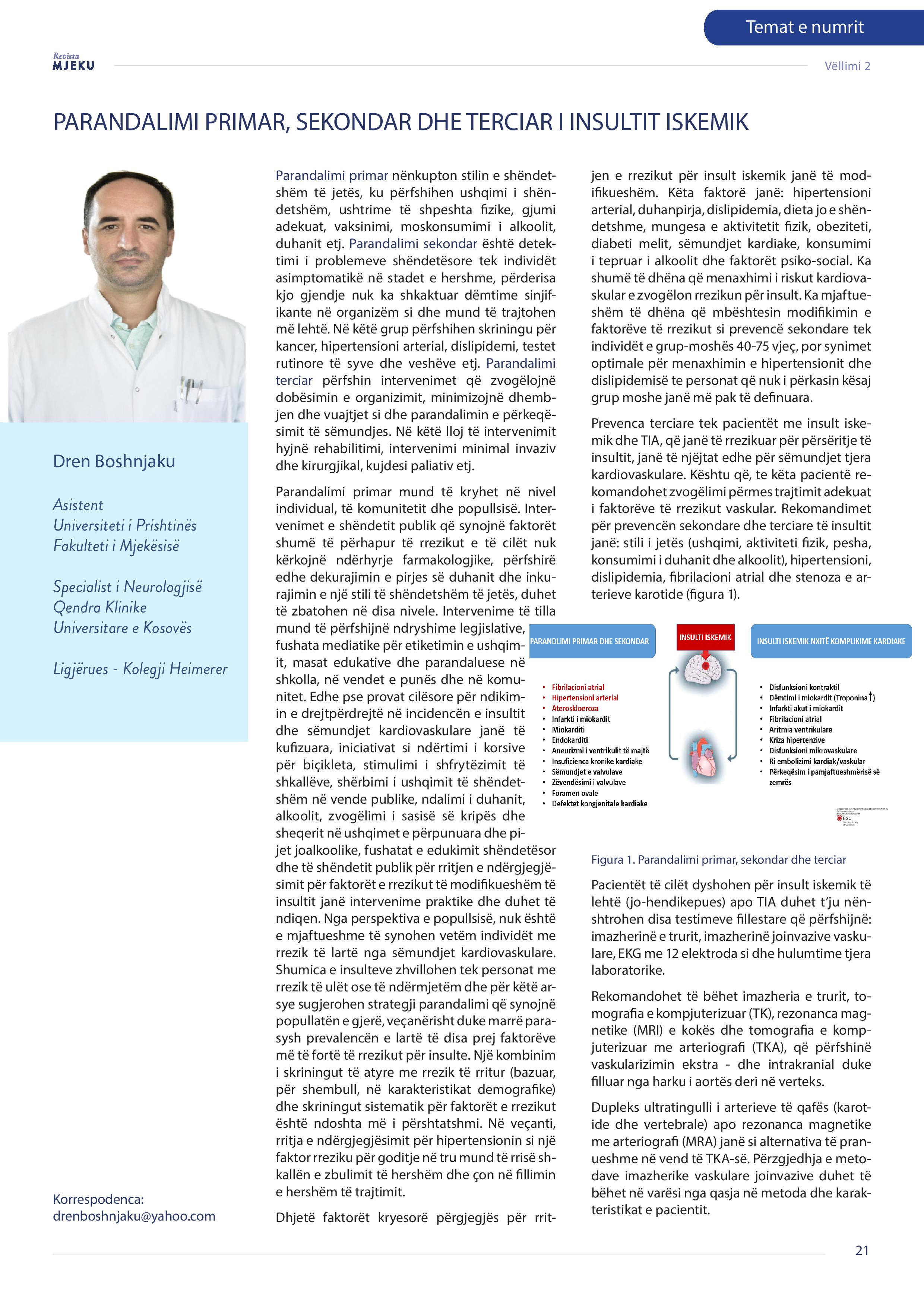 Dr. Dren Boshnjaku dhe Dr. Halime Gashi- Behluli, PARANDALIMI PRIMAR ...