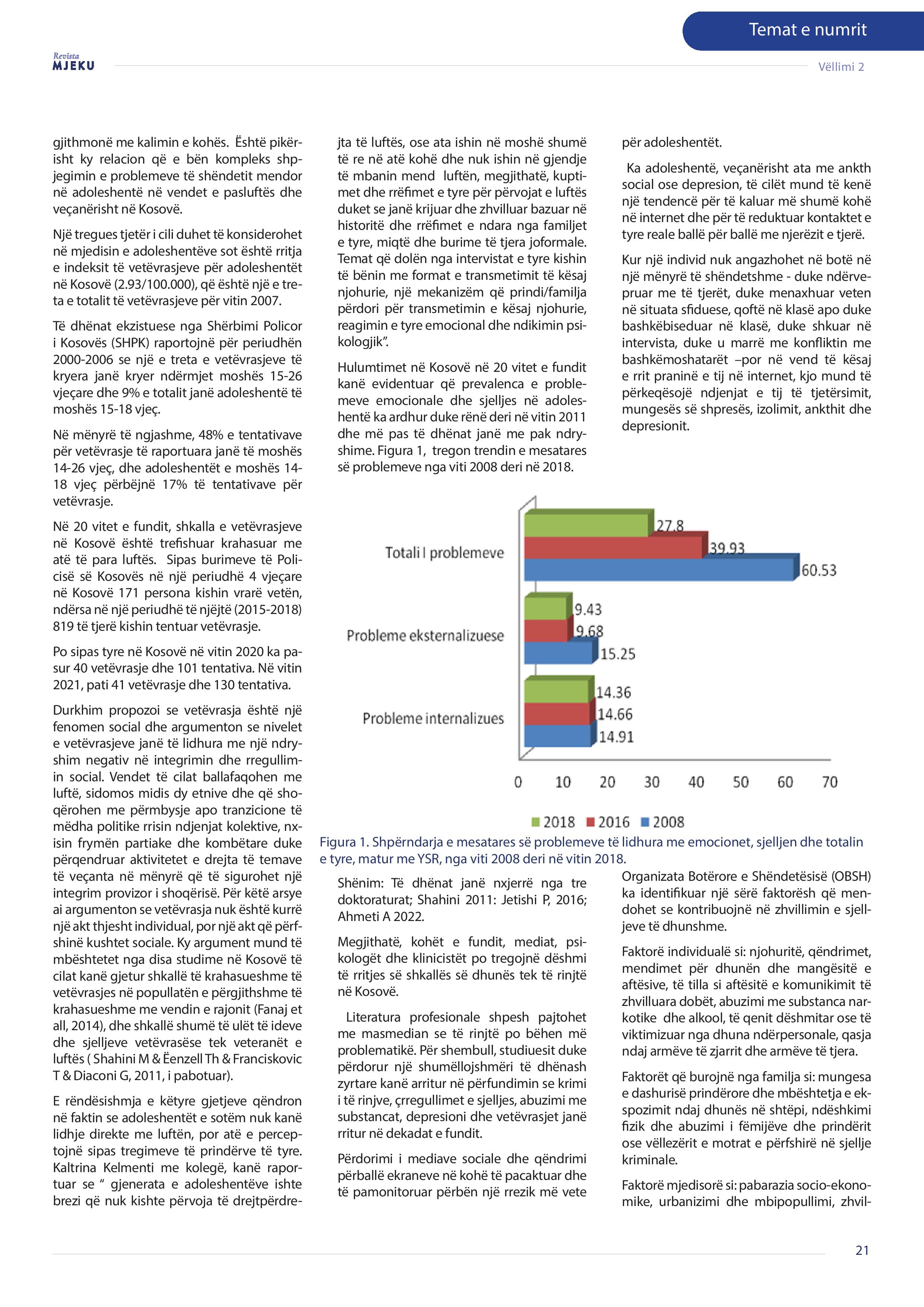 Prof. Ass. Dr. Mimoza Shahini – NJË REFLEKTIM MBI SHËNDETIN MENDOR TEK ...